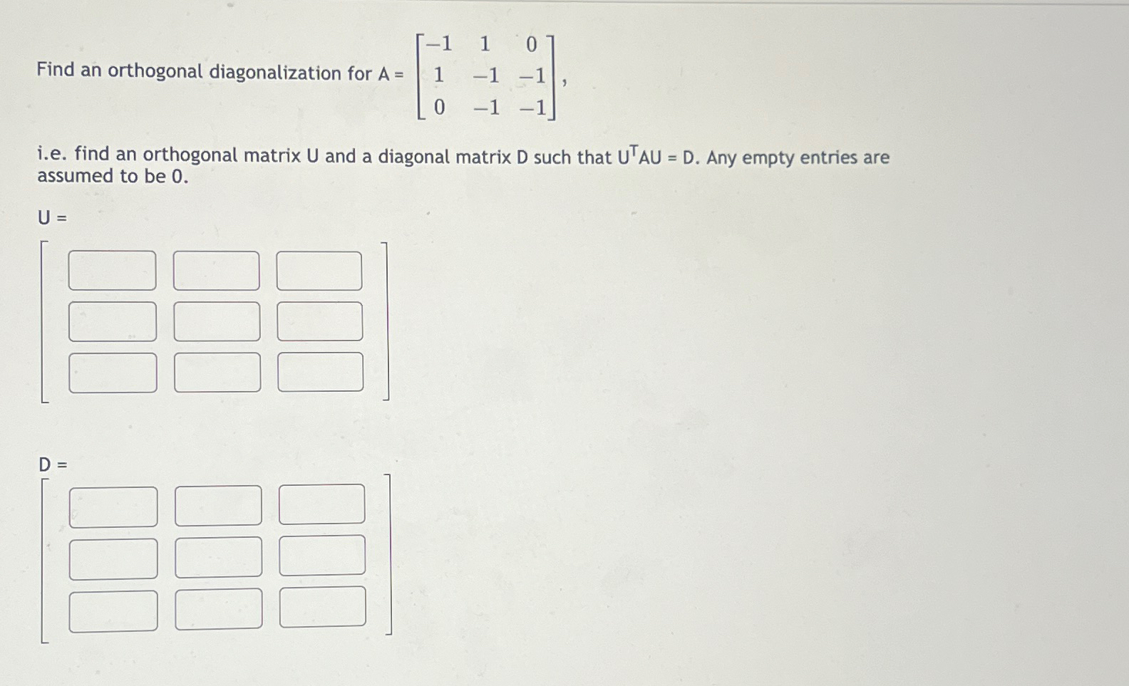 Solved Find an orthogonal diagonalization for | Chegg.com