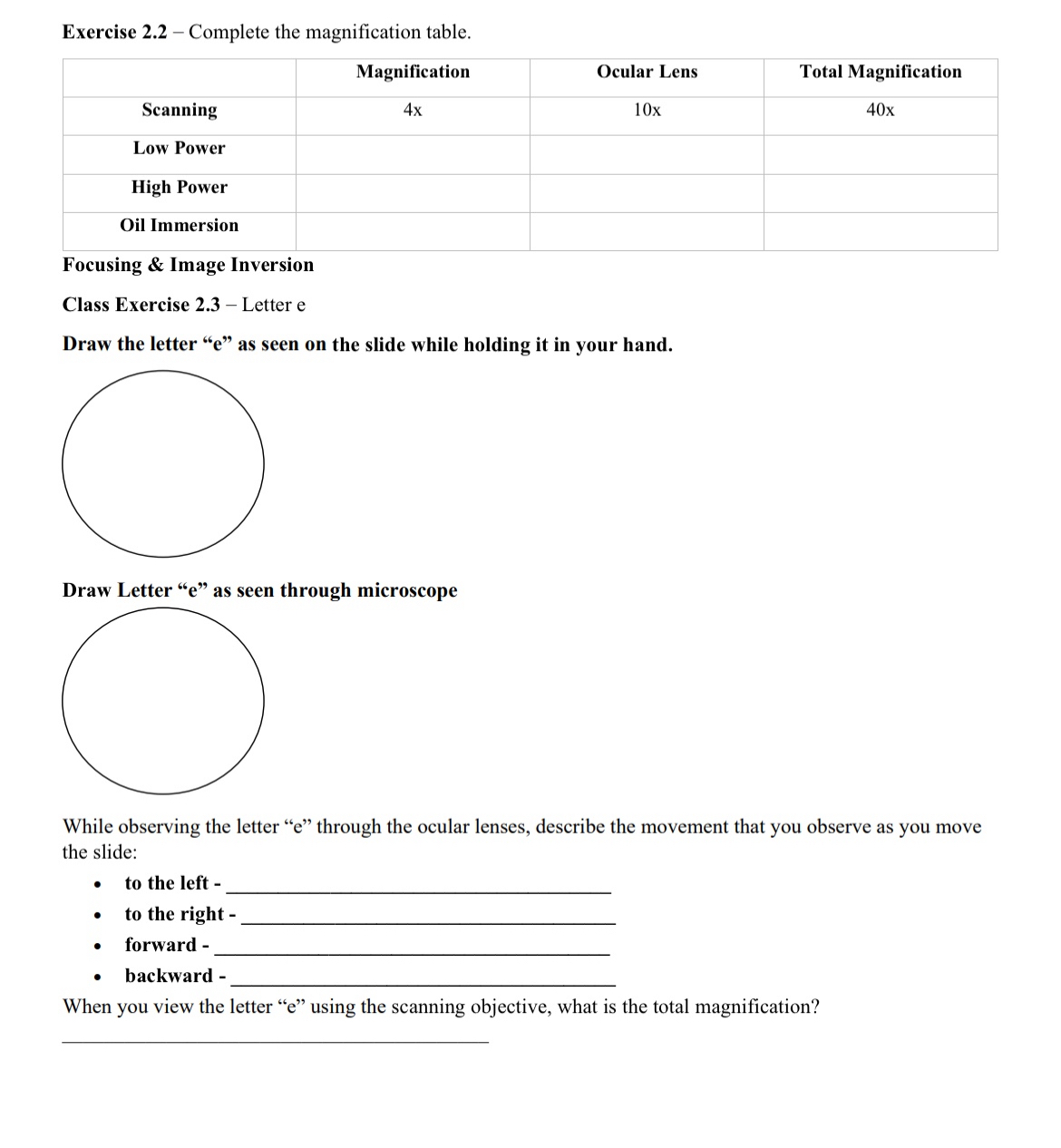 Solved Exercise 2.2-Complete the magnification | Chegg.com