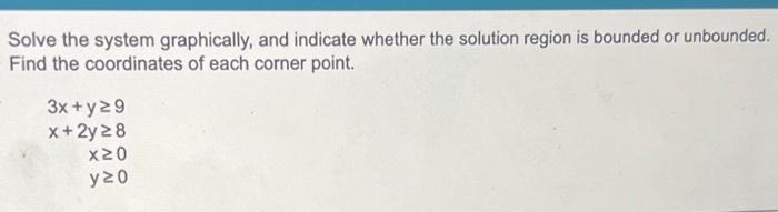Solved Solve the system graphically, and indicate whether | Chegg.com