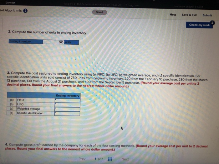Solved 4 Algorithmic Saved Help Save & Exit Subm Check my | Chegg.com