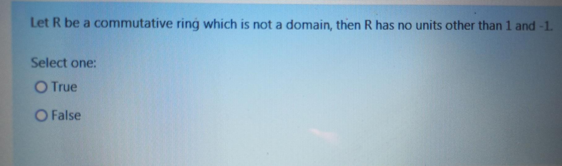 Solved Let R be a commutative ring which is not a domain, | Chegg.com