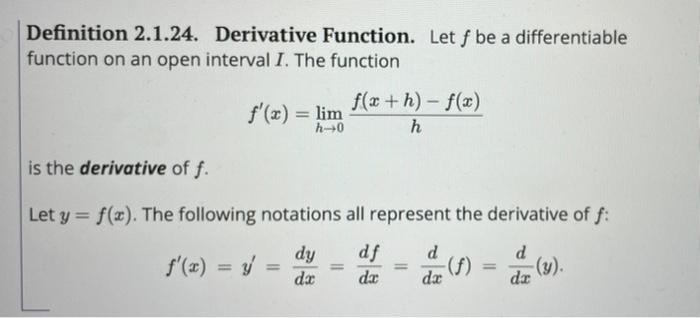 Solved Use the limit definition of the derivative function | Chegg.com