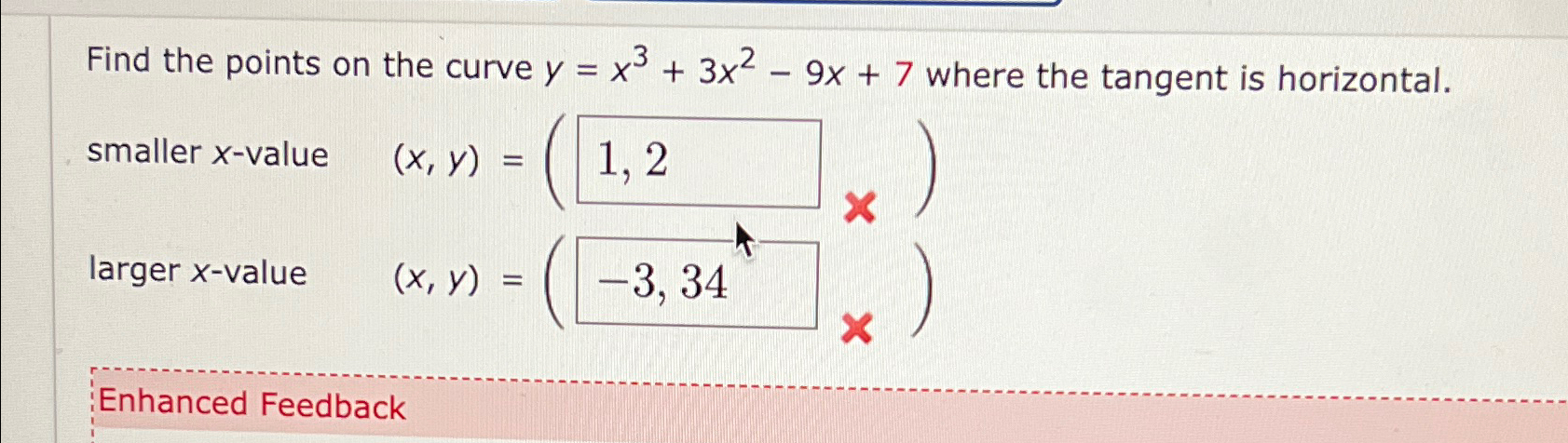 Solved Find the points on the curve y=x3+3x2-9x+7 ﻿where the | Chegg.com