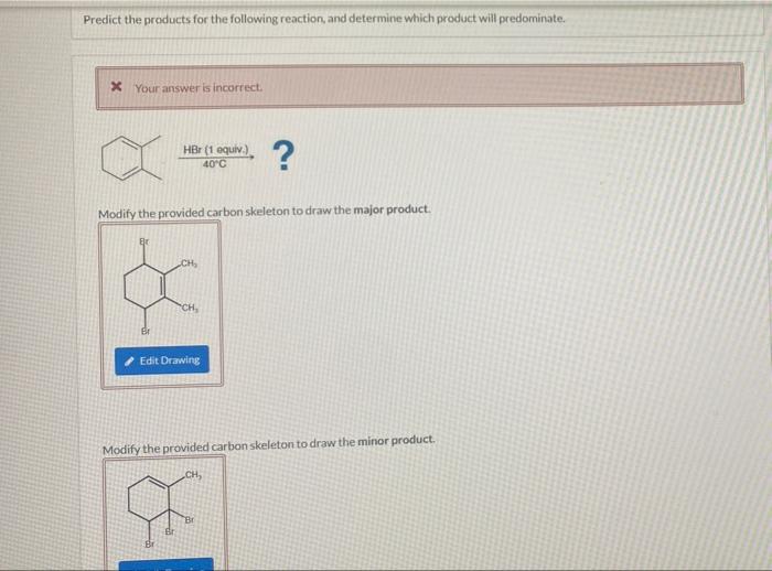 Solved Predict The Products For The Following Reaction And