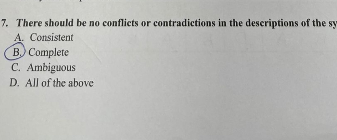 Solved There should be no conflicts or contradictions in the | Chegg.com