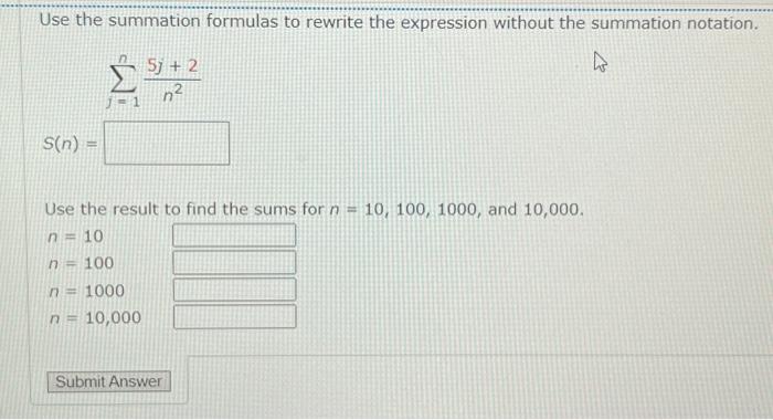 Solved Use the summation formulas to rewrite the expression | Chegg.com