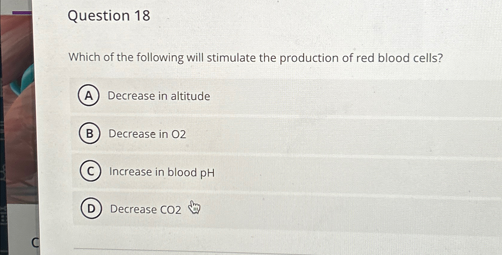 Solved Question 18Which of the following will stimulate the | Chegg.com
