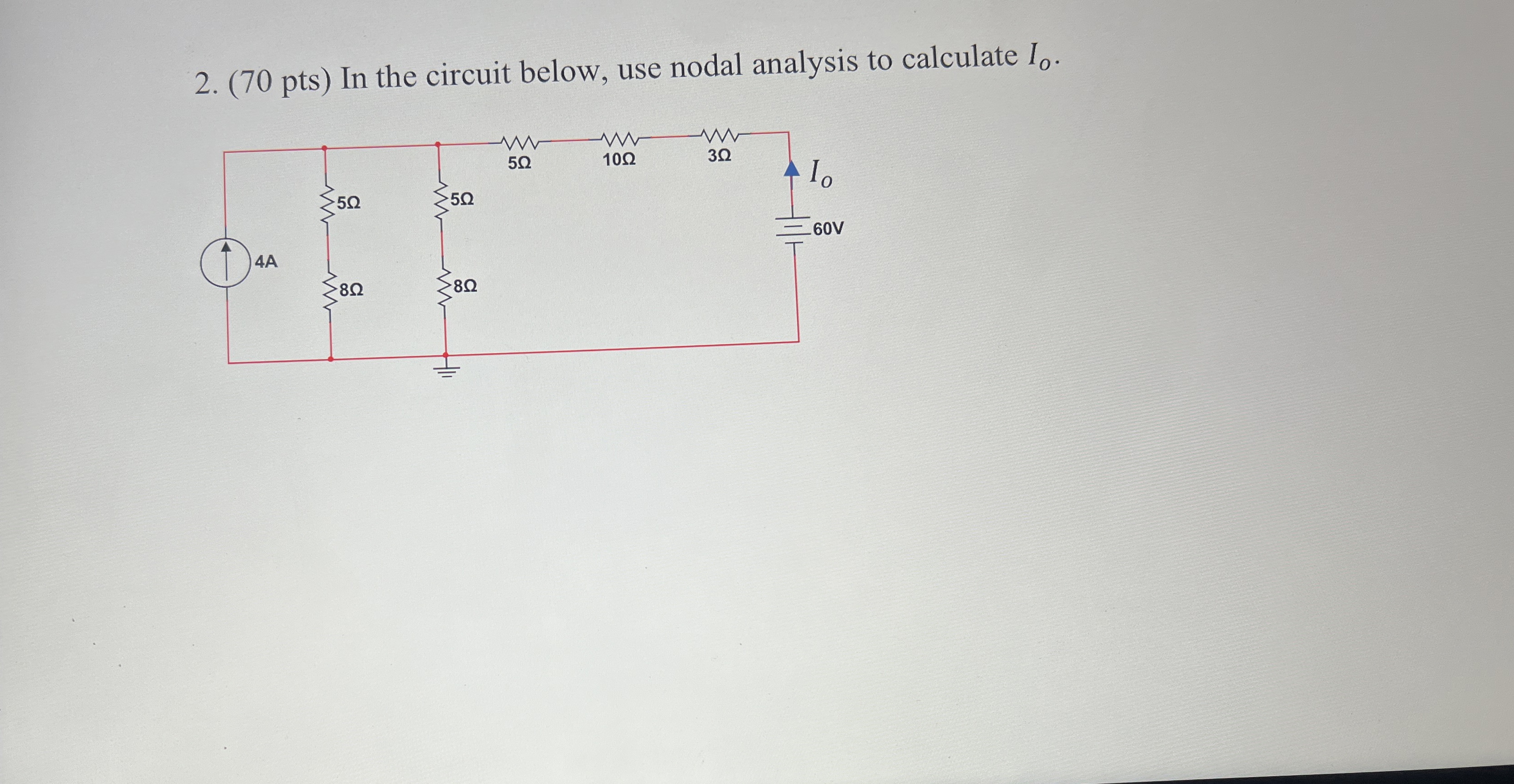 Solved (70 ﻿pts) ﻿In the circuit below, use nodal analysis | Chegg.com