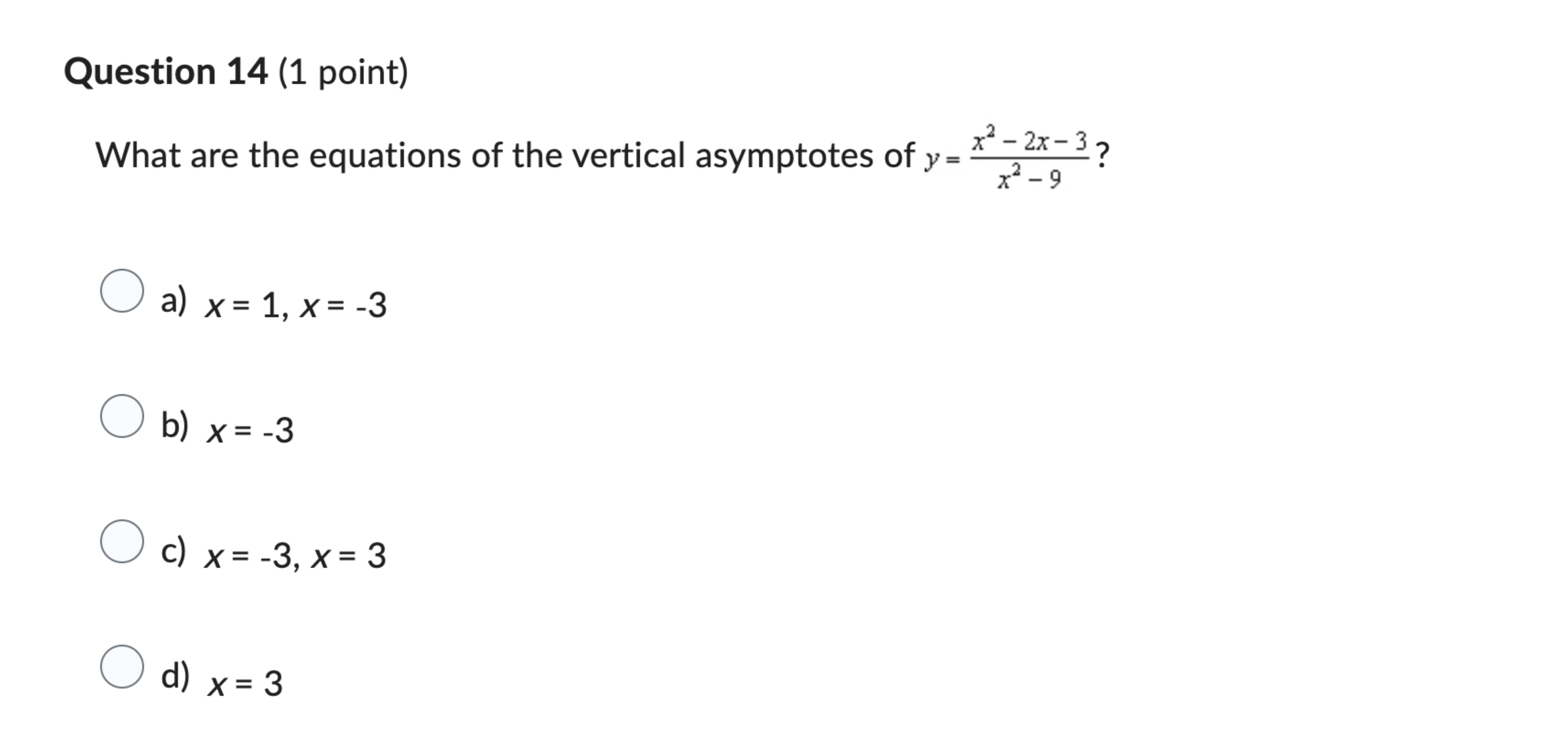 Solved Question 14 (1 ﻿point)What are the equations of the | Chegg.com