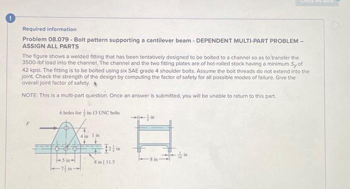Solved Required information Problem 08.079 - Bolt pattern | Chegg.com