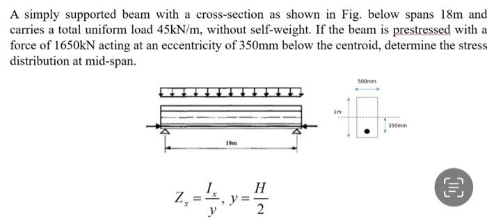 [Solved]: A simply supported beam with a cross-section as s