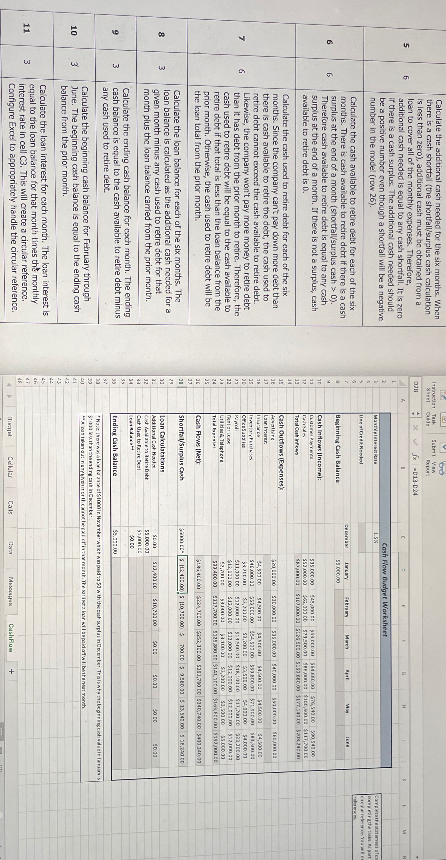 Please help on this excel assigment#5-11 ﻿Thank you! | Chegg.com
