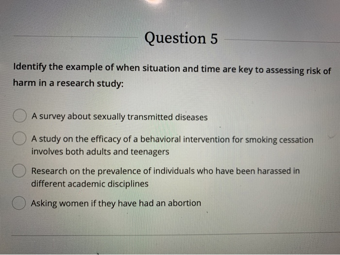 Solved Question 5 Identify the example of when situation and | Chegg.com