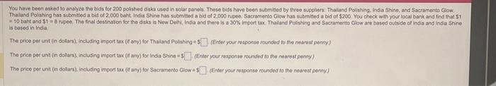 Solved You have been asked 40 analyze tha bibs for 200 | Chegg.com