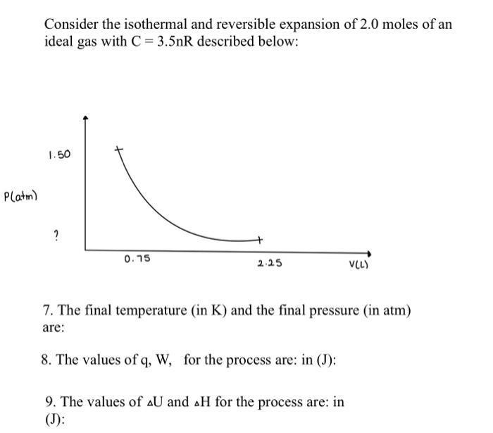 Solved Consider the isothermal and reversible expansion of | Chegg.com