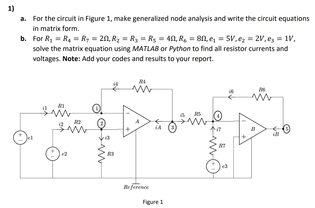 Solved a. ﻿For the circuit in Figure 1, ﻿make generalized | Chegg.com
