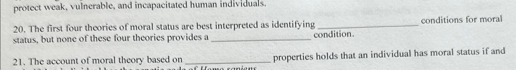 Solved protect weak, vulnerable, and incapacitated human | Chegg.com