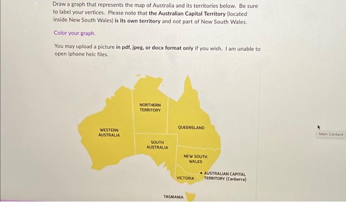 Solved Draw a graph that represents the map of Australia and | Chegg.com