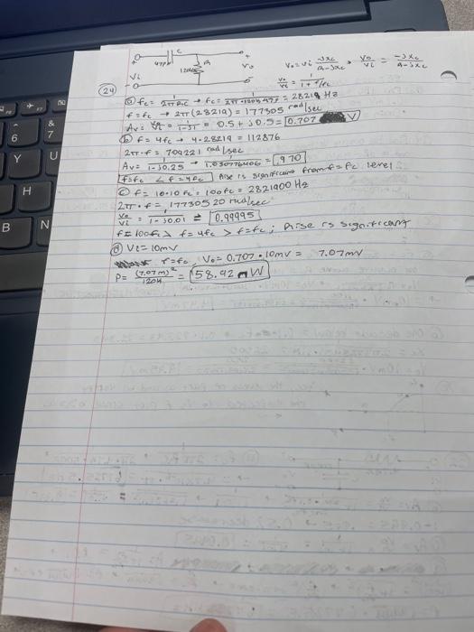 Solved 0.1mV to 8.4mV −GTain =20log10(Vmven)→20log10(6.1 | Chegg.com