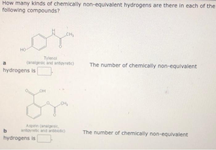Solved How many kinds of chemically non-equivalent hydrogens | Chegg.com