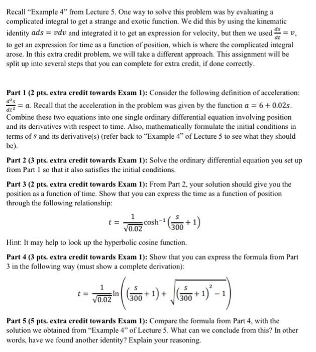 Solved Recall “Example 4" from Lecture 5. One way to solve | Chegg.com