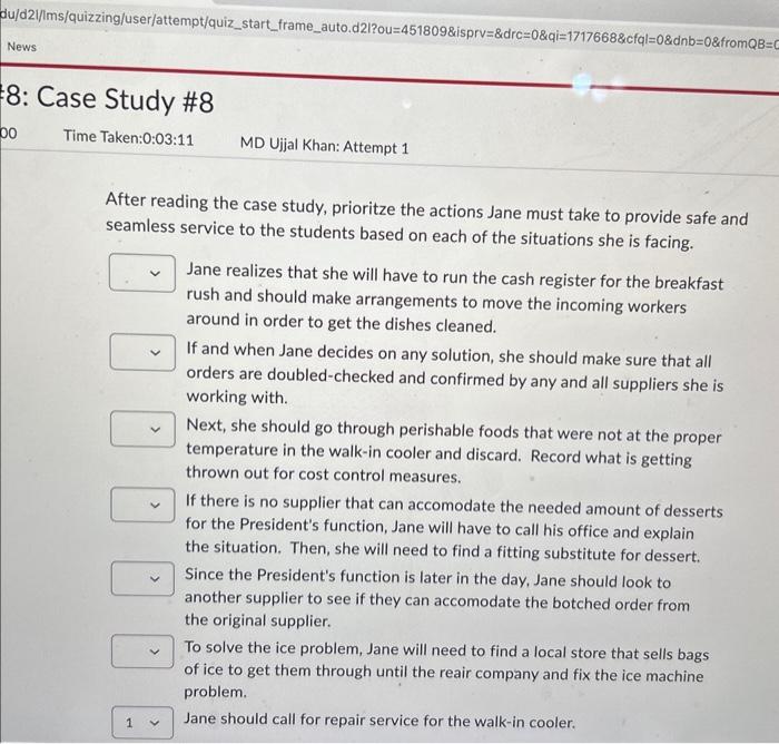 Solved After reading the case study, prioritze the actions | Chegg.com