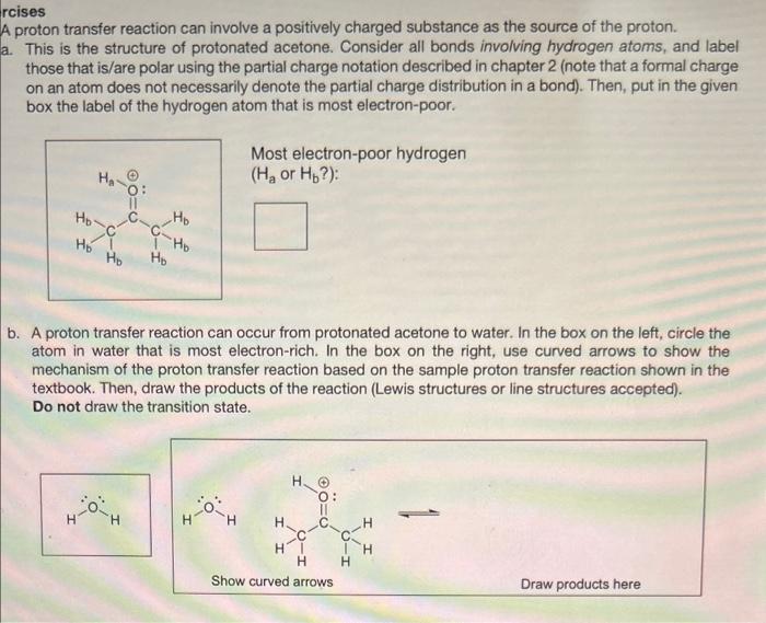Solved A proton transfer reaction can involve a positively | Chegg.com