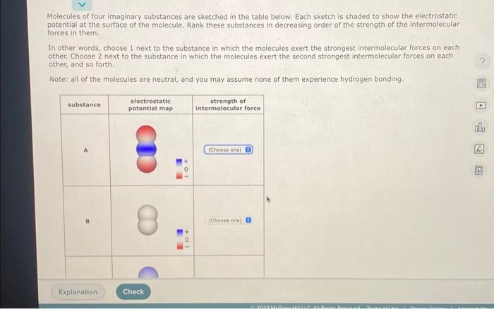 Solved Molecules of four imaginary substances are sketched | Chegg.com
