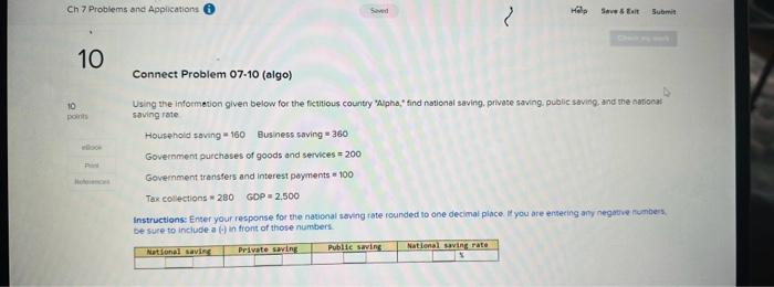 Solved Connect Problem 07-10 (algo) Using the informetion | Chegg.com