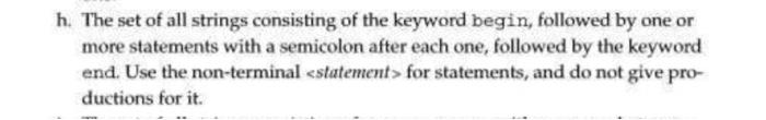 Solved Exercise 1 Give a BNF grammar for each of the | Chegg.com