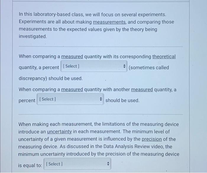 Solved In this laboratory-based class, we will focus on | Chegg.com