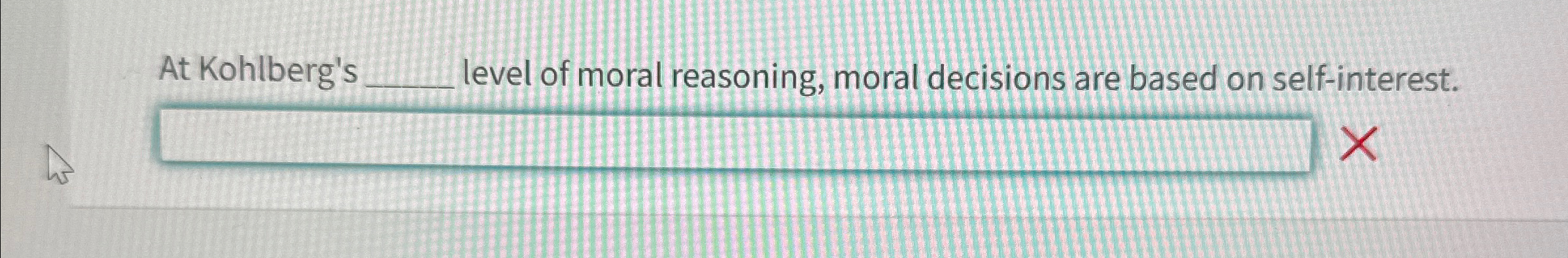 Solved At Kohlberg's q, ﻿level of moral reasoning, moral | Chegg.com