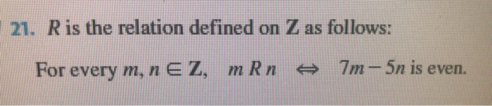 Solved 21. R is the relation defined on Z as follows: For | Chegg.com