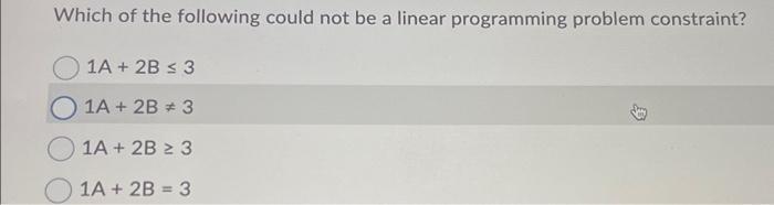 Solved Which of the following could not be a linear | Chegg.com