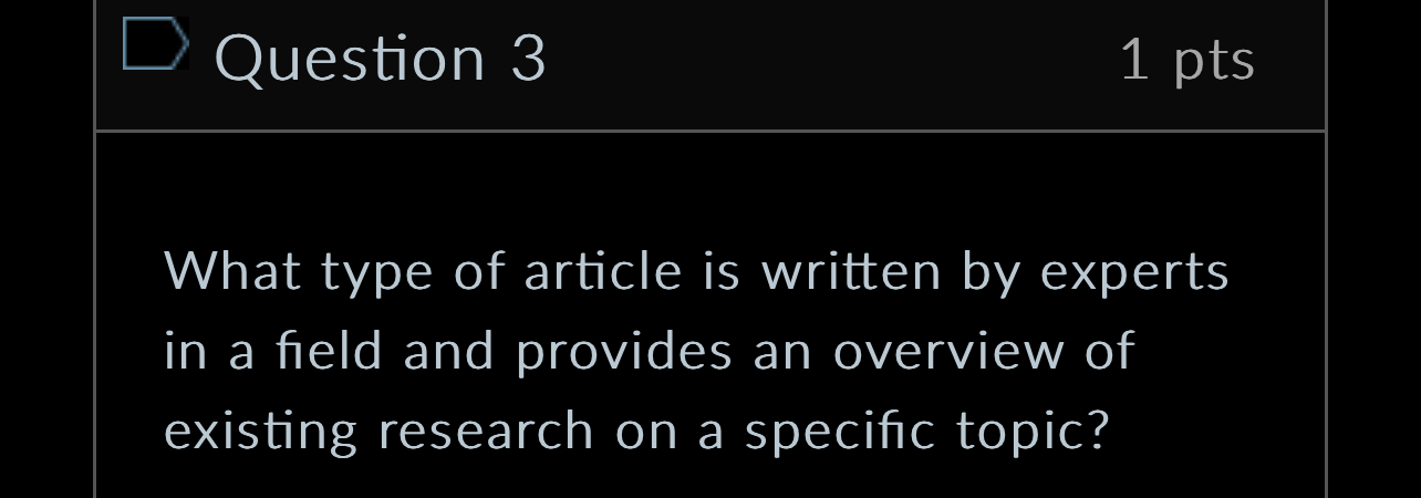 Solved Question 31 ptsWhat type of article is written by | Chegg.com Solved Question 31 ptsWhat type of article is written by | Chegg.com