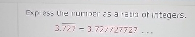 Solved express the number as a ratio of integers | Chegg.com