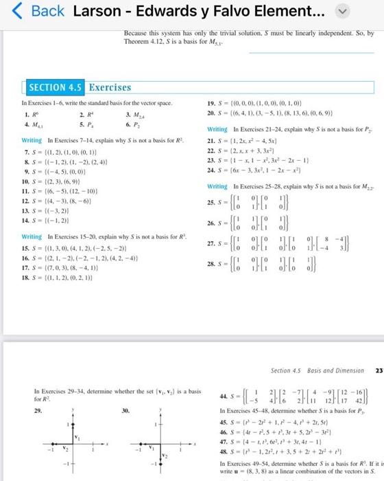 Back Larson - Edwards y Falvo Element... Because this | Chegg.com
