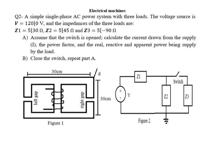 Solved Electrical machines Q2- A simple single-phase AC | Chegg.com