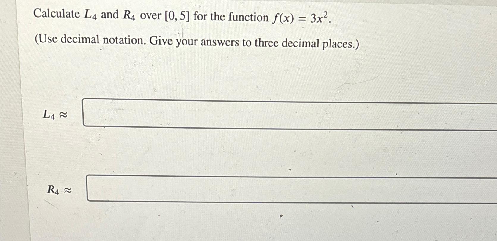 Solved Calculate L4 ﻿and R4 ﻿over 0,5 ﻿for the function | Chegg.com