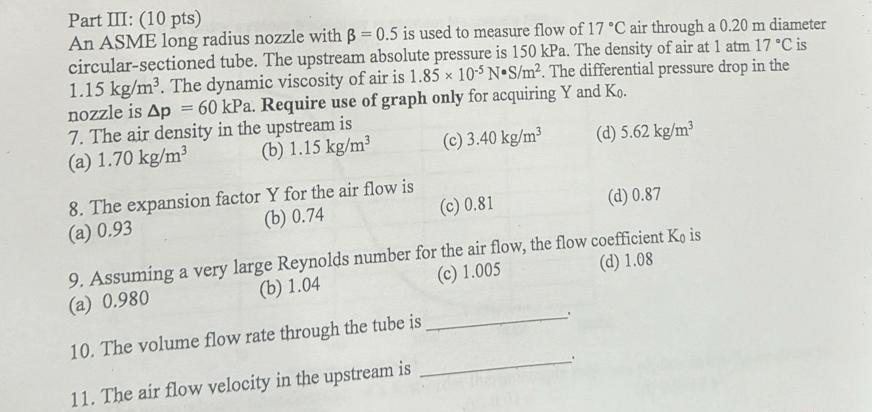 Solved Part III: (10 pts) An ASME long radius nozzle with | Chegg.com