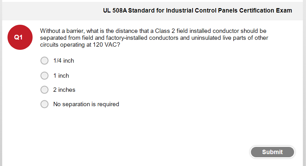 Solved UL 508A Standard for Industrial Control Panels | Chegg.com
