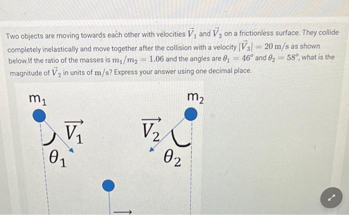 Solved Two objects are moving towards each other with | Chegg.com