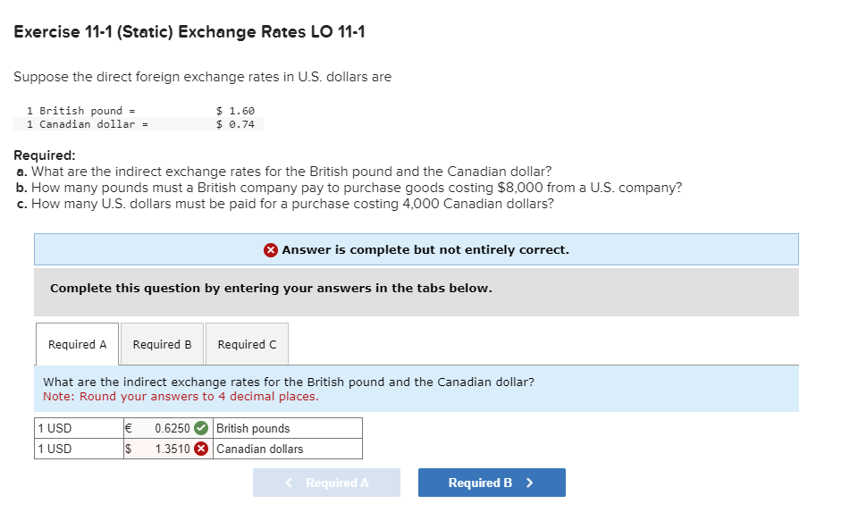 Solved Exercise 11-1 (Static) ﻿Exchange Rates LO 11-1Suppose | Chegg.com