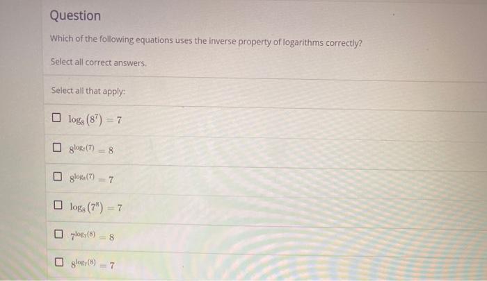 Solved Question Which of the following equations uses the | Chegg.com