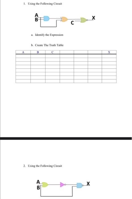 Solved 1. Using the Following Circuit a. Identify the | Chegg.com