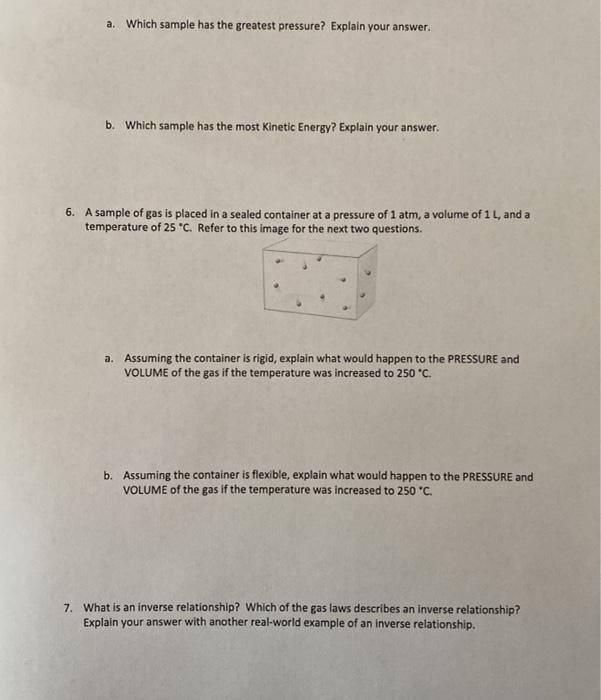 Solved Ch 5: Gas Laws Discussion Worksheet 1. What causes a | Chegg.com