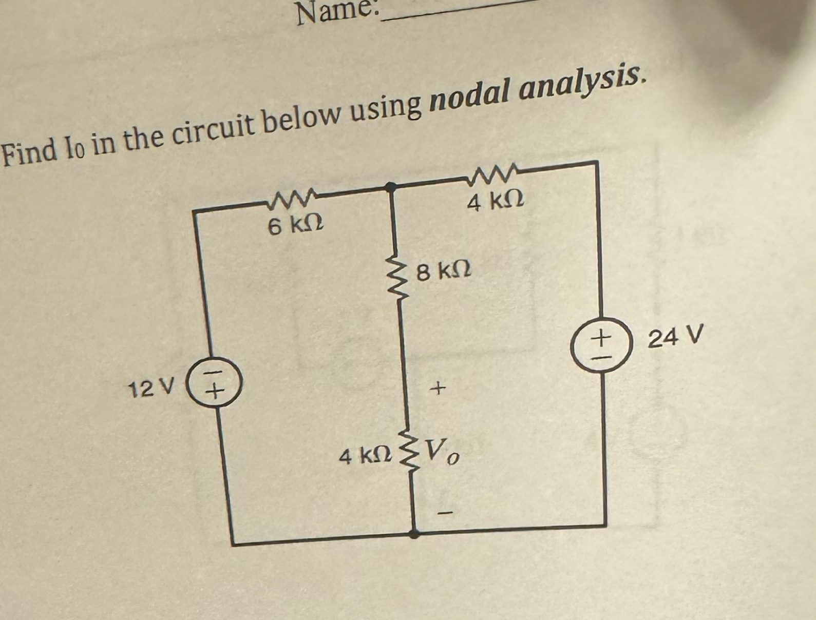 Solved Find to in the circuit below using nodal analysis. | Chegg.com