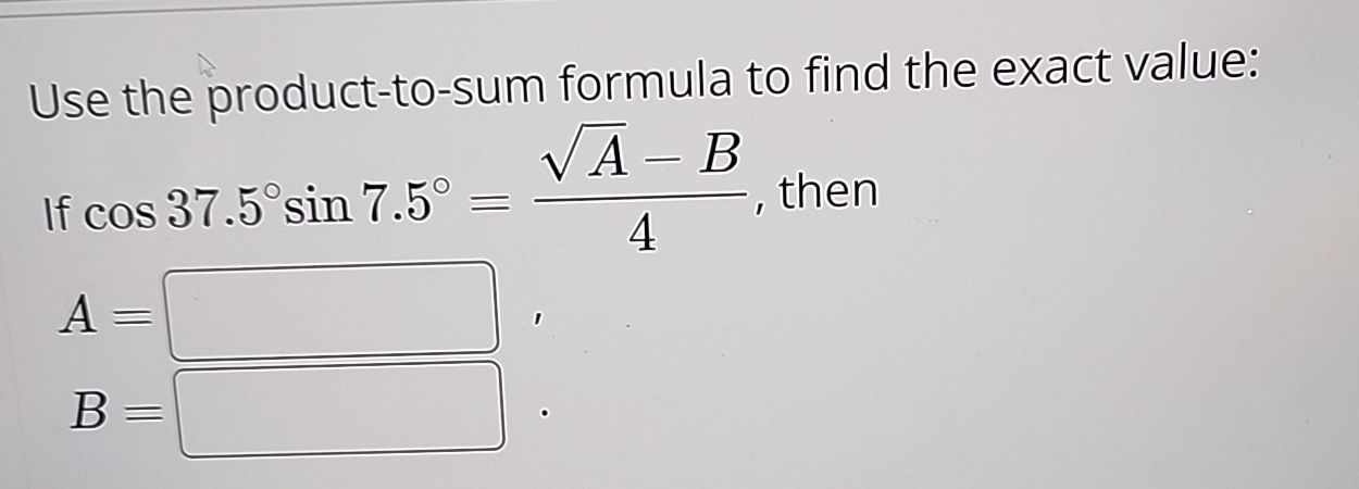 Solved Use the product-to-sum formula to find the exact | Chegg.com