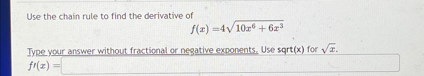 Solved Use the chain rule to find the derivative | Chegg.com
