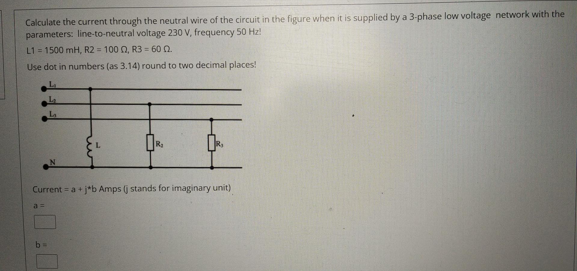 Solved Calculate the current through the neutral wire of the | Chegg.com